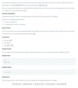 Arrays: Left Rotation – Kickstart Coding