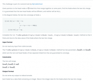 Find Merge Point of Two Lists – Kickstart Coding