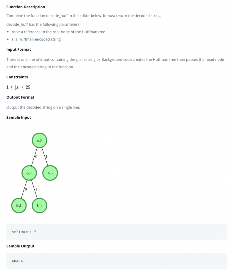 Tree: Huffman Decoding – Kickstart Coding