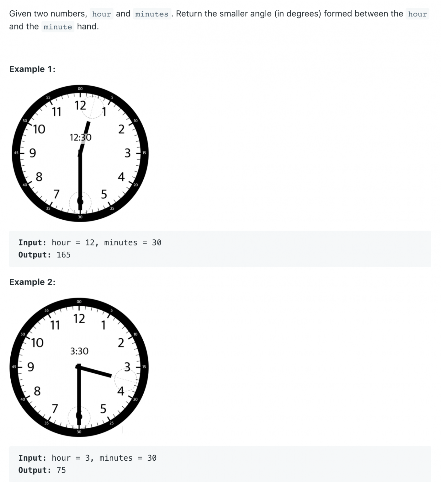 1344. Angle Between Hands of a Clock – Kickstart Coding 1344. Angle Between Hands of a Clock – Kickstart Coding