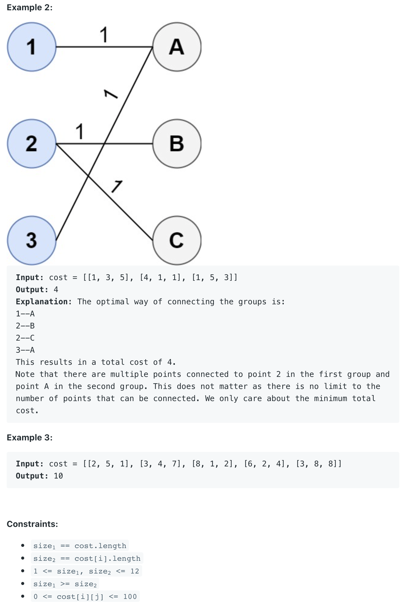 1595. Minimum Cost to Connect Two Groups of Points – Kickstart Coding