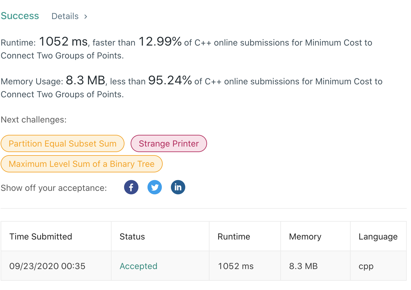 1595. Minimum Cost to Connect Two Groups of Points – Kickstart Coding