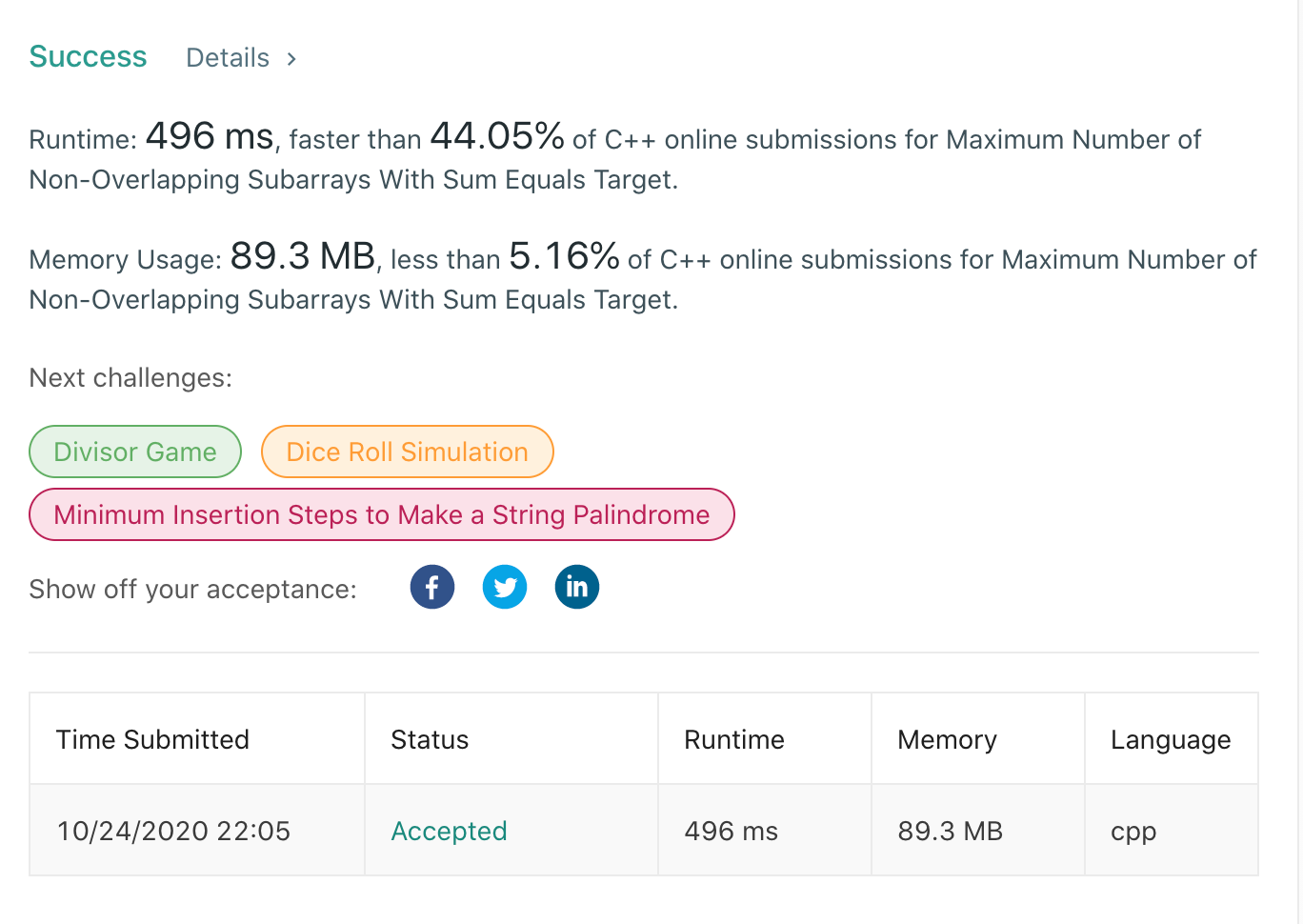1546 Maximum Number Of Non Overlapping Subarrays With Sum Equals Target Kickstart Coding