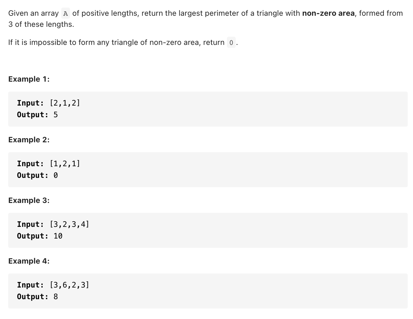 976. Largest Perimeter Triangle – Kickstart Coding