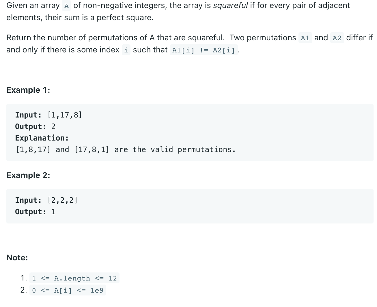 996. Number of Squareful Arrays – Kickstart Coding