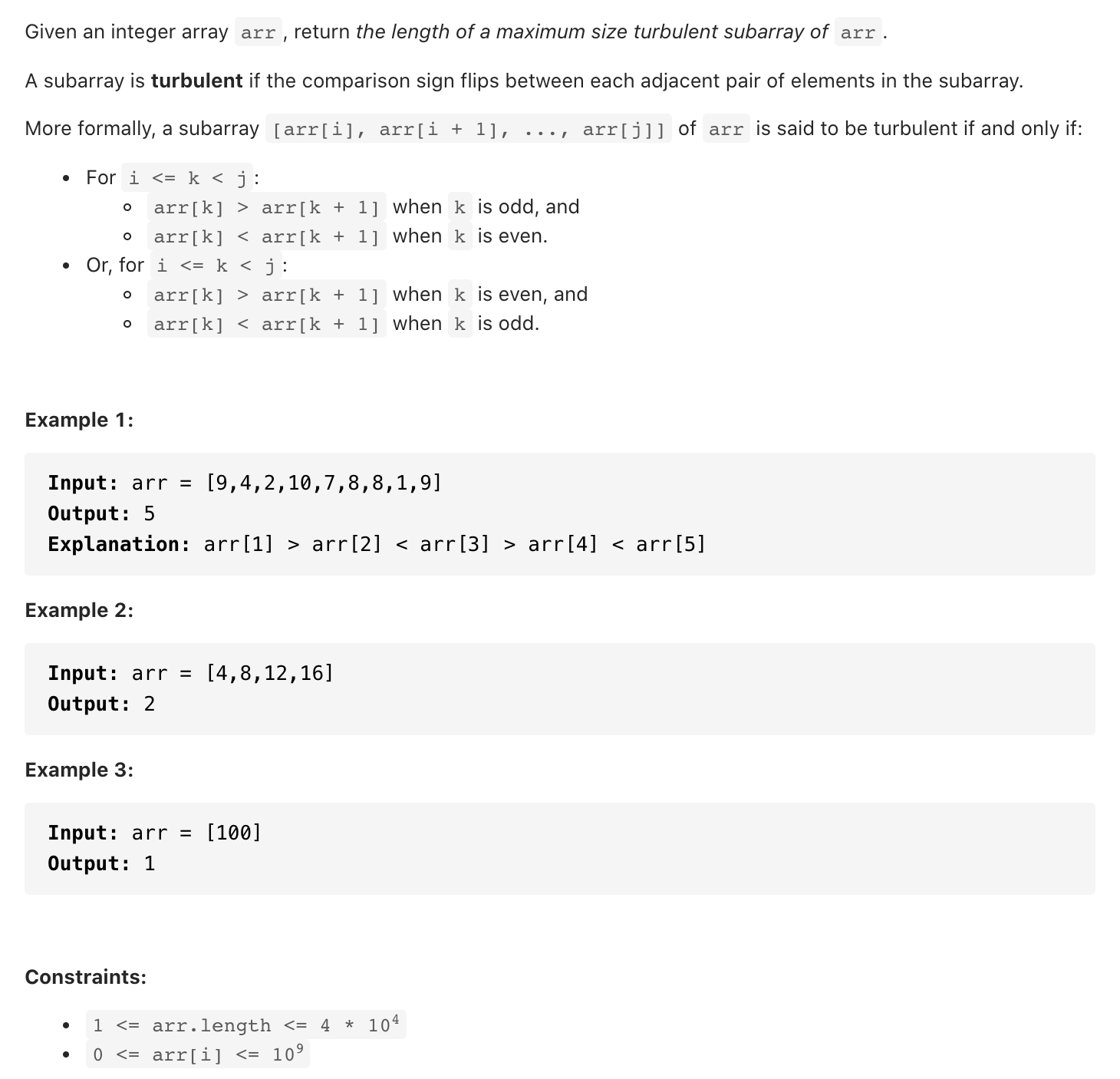 978. Longest Turbulent Subarray – Kickstart Coding 978. Longest Turbulent Subarray – Kickstart Coding