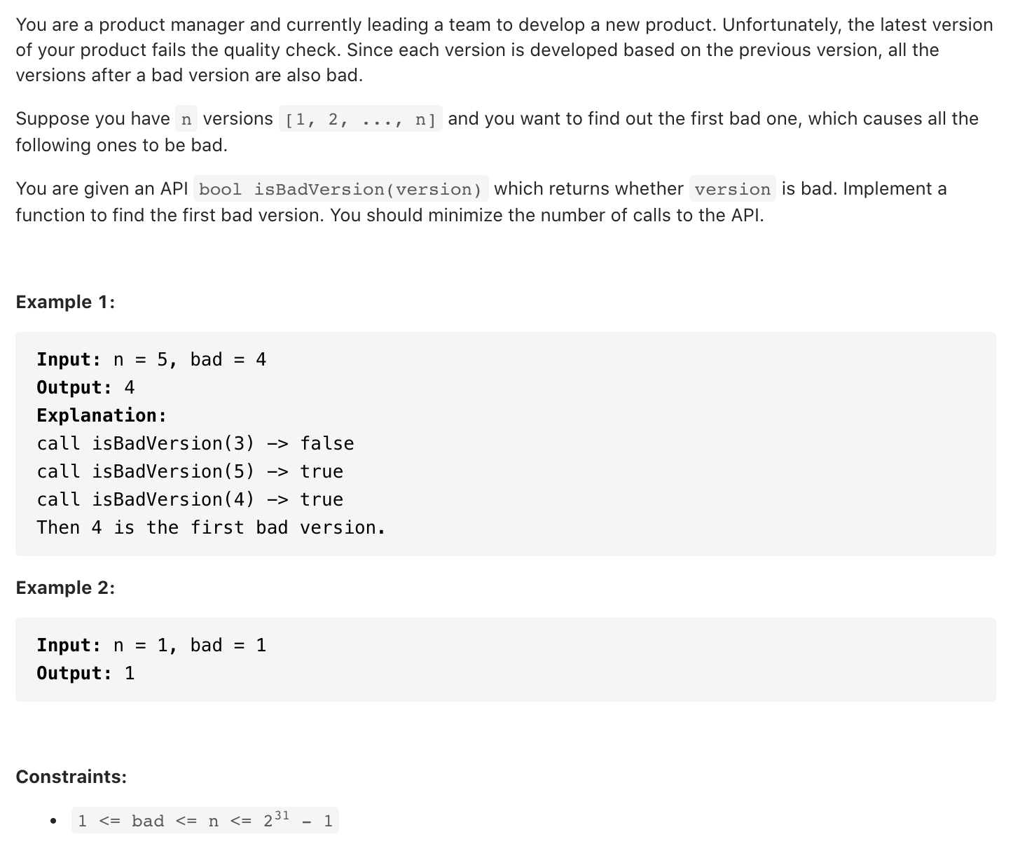 278. First Bad Version – Kickstart Coding