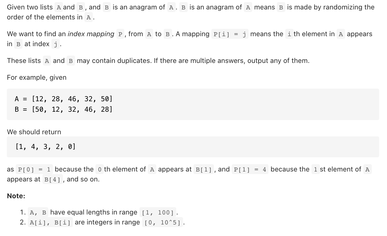 760. Find Anagram Mappings – Kickstart Coding
