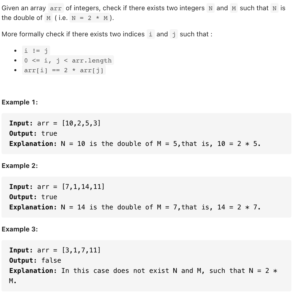 1346. Check If N and Its Double Exist – Kickstart Coding