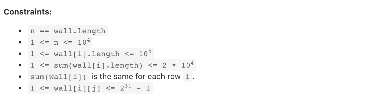 554. Brick Wall – Kickstart Coding