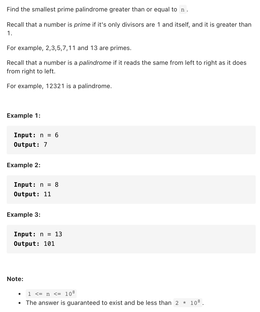 866. Prime Palindrome – Kickstart Coding