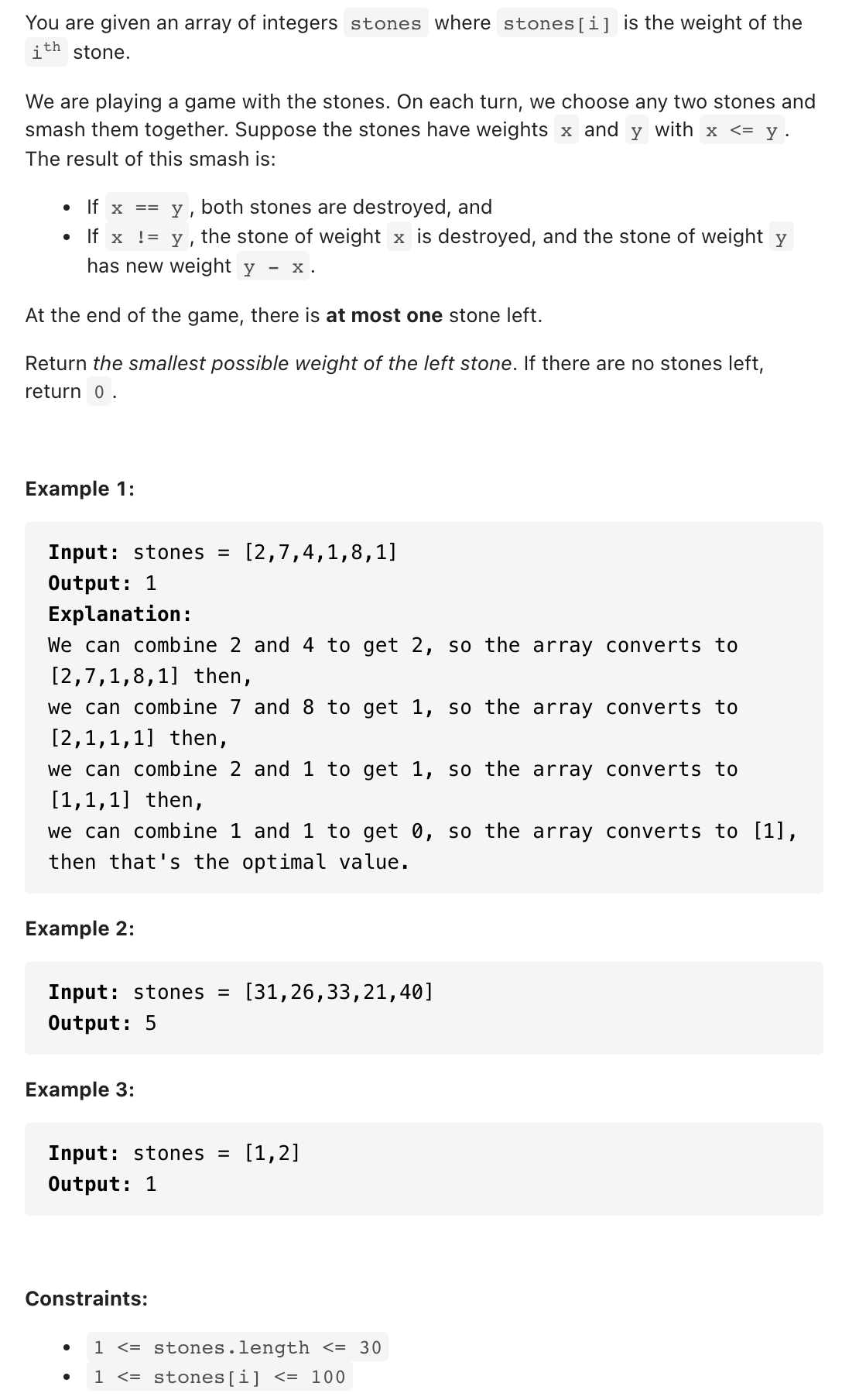 1049. Last Stone Weight II – Kickstart Coding