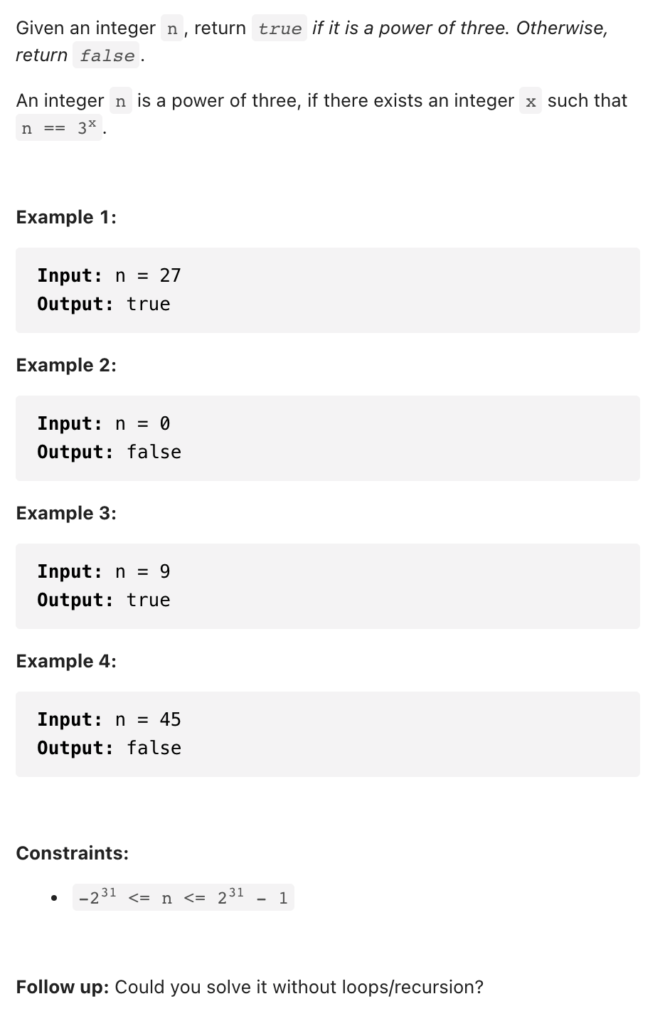 326. Power of Three – Kickstart Coding