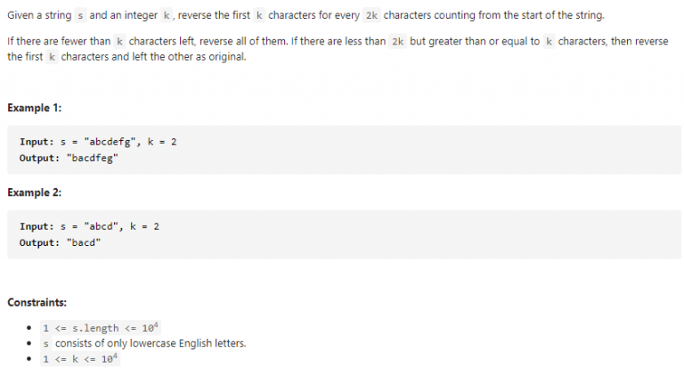 541. Reverse String II – Kickstart Coding