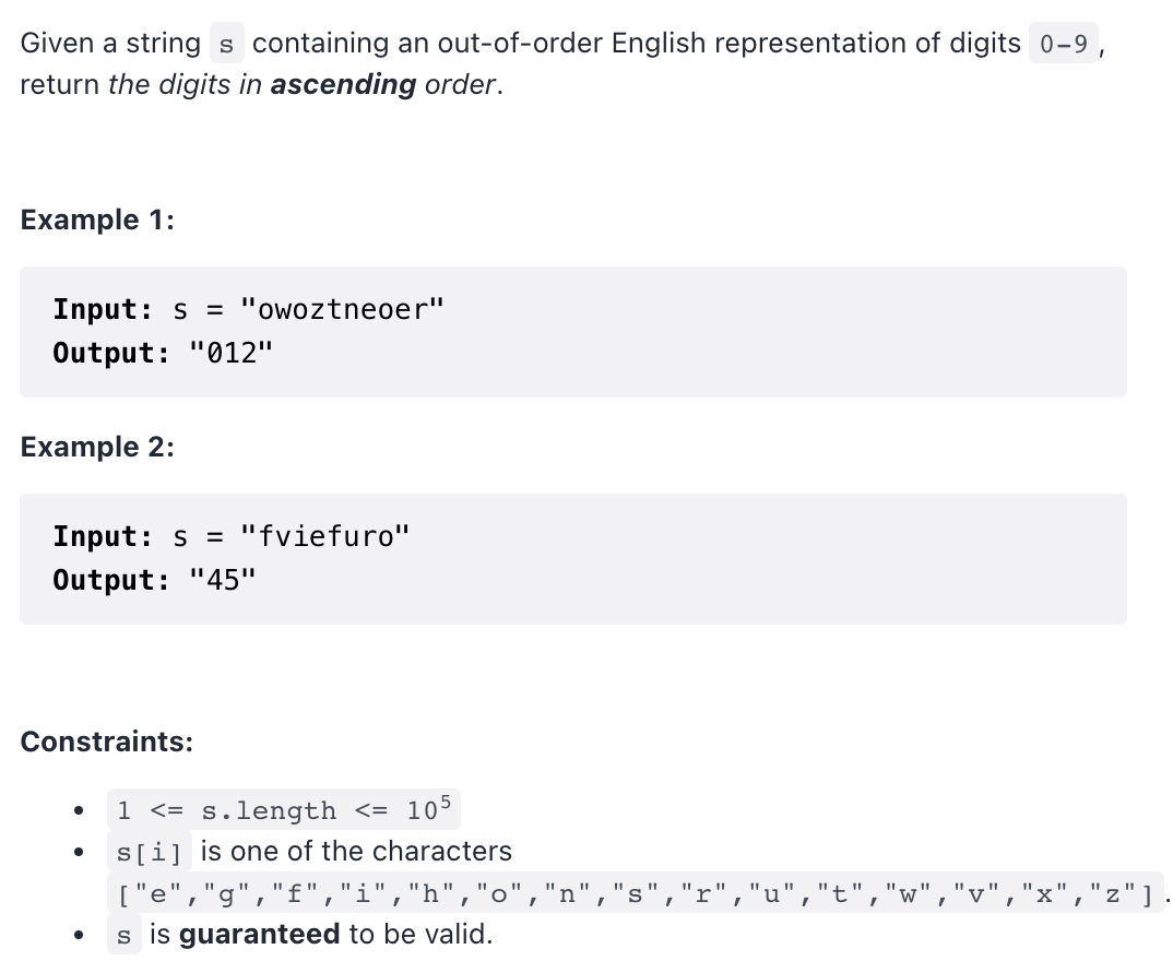 423. Reconstruct Original Digits from English – Kickstart Coding