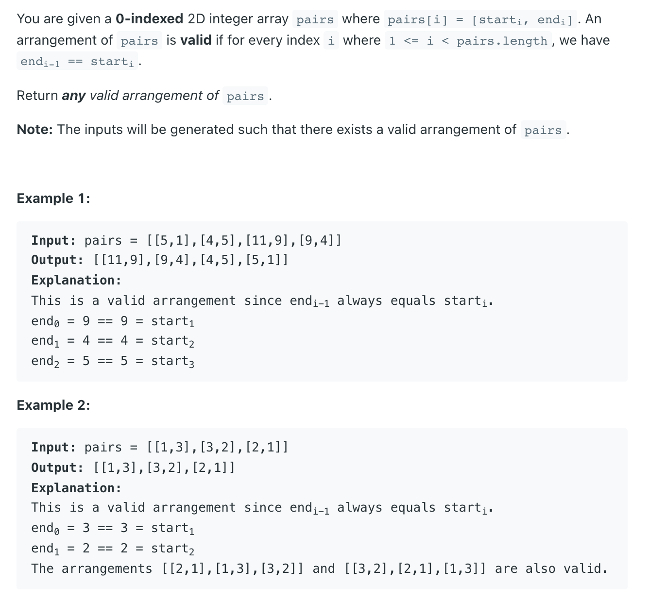 2097. Valid Arrangement of Pairs – Kickstart Coding