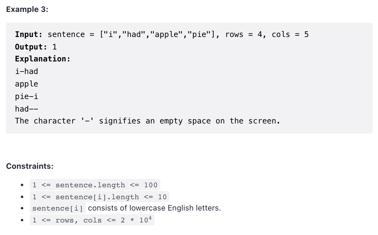 418. Sentence Screen Fitting – Kickstart Coding