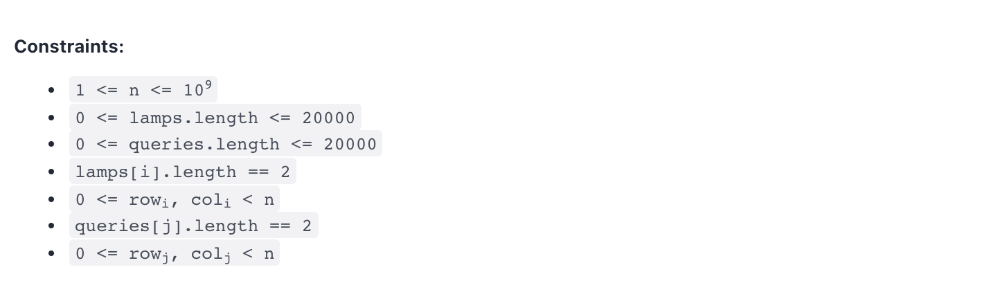 1001. Grid Illumination – Kickstart Coding