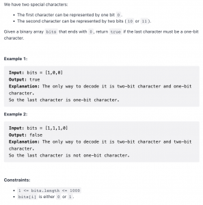 717. 1-bit and 2-bit Characters – Kickstart Coding