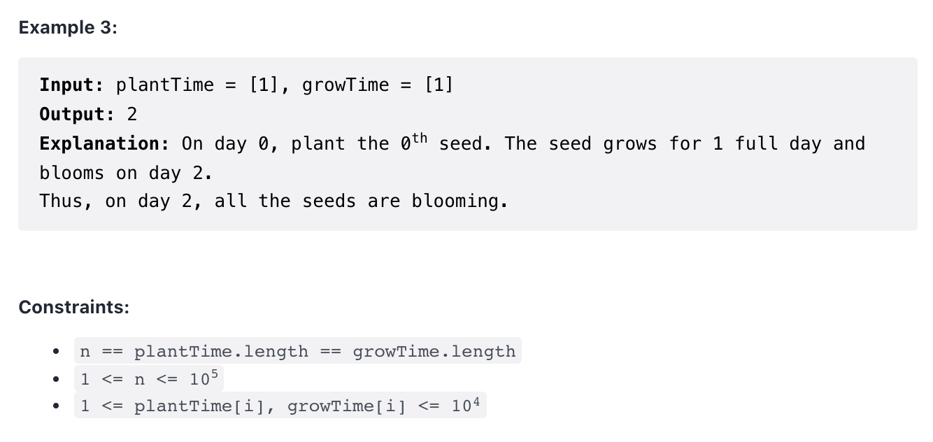 2136. Earliest Possible Day of Full Bloom – Kickstart Coding